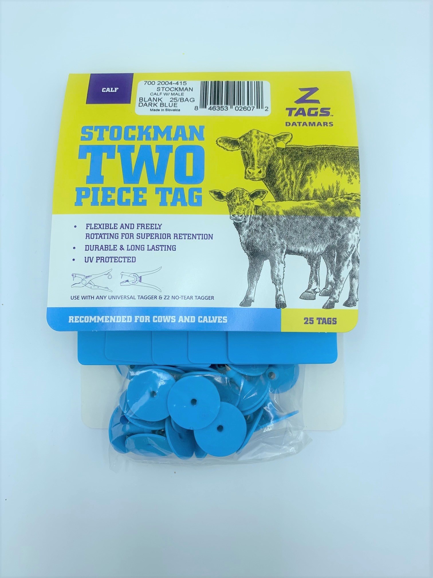 Z-Tag 2 Piece Tag – Calf (Dark Blue) – Pharmbarn Animal Health Warehouse